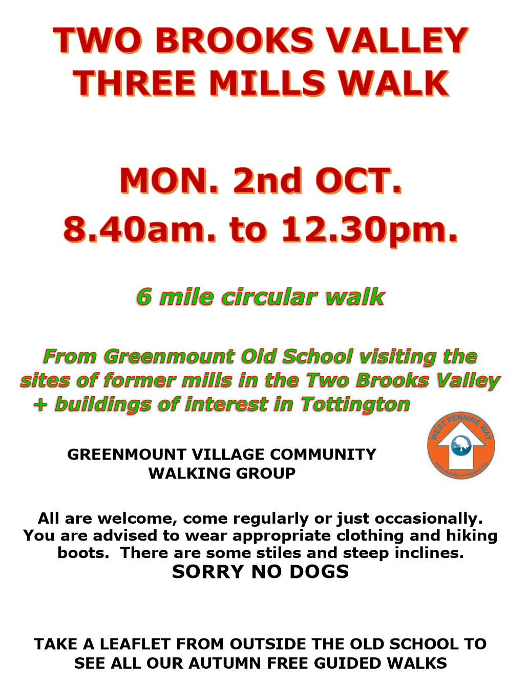 Two Brooks Valley Three Mills Walk – Greenmount Village Community