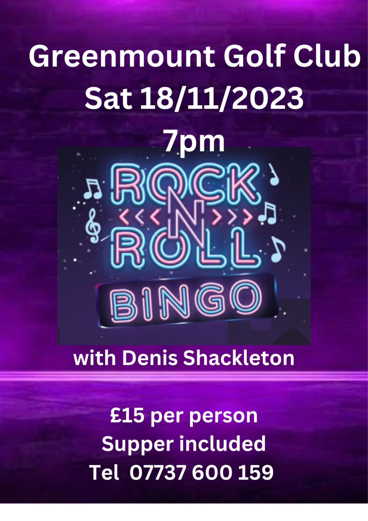 Rock and Roll Bingo Night – Greenmount Village Community